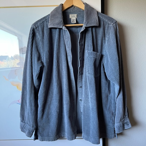 L.L. Bean | Tops | Vintage Ll Bean Cornflower Blue Wide Wale Corduroy ...